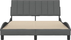 Rám postele bez matrace Hanko tmavě šedý 140 x 190 cm textil 3310385