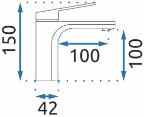 Umyvadlová baterie REA MARCO nízká, gun grey