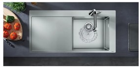 Hansgrohe S71, nerezový dřez 450 vestavný s odkapávací plochou vlevo, nerez, HAN-43306800