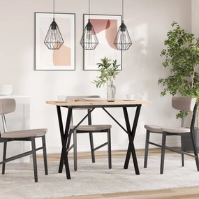 Jídelní stůl s X rámem 100 x 50 x 75,5 cm borové dřevo a ocel 3282763