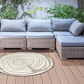 433910 Esschert Design Venkovní koberec prům. 170 cm letokruhy