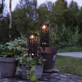 Sada 2 venkovních solárních LED svítidel Star Trading Izola, výška 18 cm