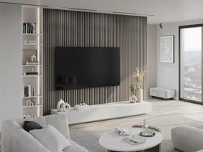 Mexen Lam-F, akustické stěnové lamely 275 × 30 cm, plstěný podklad 8 mm, technická dýha, dub stříbřitý, S105-275307-3015-007