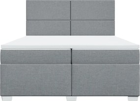Box spring postel s matrací světle šedá 200 x 200 cm textil 3292888