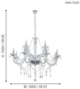 Eglo 39102 - Lustr BASILANO 1 12xE14/40W/230V