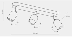 Bodové svítidlo TOP 3xGU10/10W/230V černá