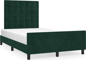 Rám postele bez matrací tmavě zelené 120x190 cm samet 3270605