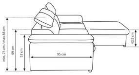 Sedací souprava COOL | 281x191 cm | rozkládací + úložný prostor | PRAVÁ | hnědá 04/68