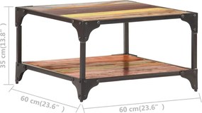 Konferenční stolek 60 x 60 x 35 cm masivní recyklované dřevo 321795