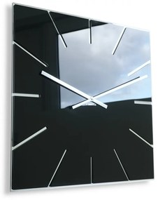 Elegantní čtvercové hodiny v černé barvě