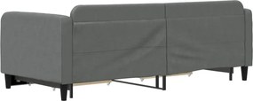 Válenda s přistýlkou a zásuvkami tmavě šedá 90 x 200 cm textil 3196853