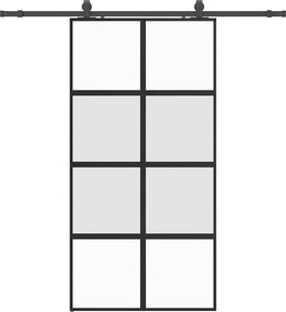 Posuvné dveře se sadou kování černé 102,5x205 cm Tvrzené sklo 3375894