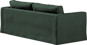 Potah na pohovku IKEA  Karlstad 3-místná, nerozkládací, dlouhý barva zelená látka pletený vzor