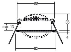 BRUMBERG BB03 LED vestavné bodové svítidlo, zapínací/vypínací přípojná