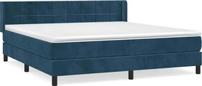 Box spring postel s matrací tmavě modrá 180x200 cm samet 3130977