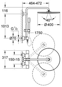 GROHE 27174001 - Sprchový systém RAINSHOWER SYSTEM 400 450 mm lesklý chrom