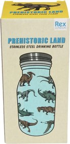 Světle modrá nerezová dětská lahev 250 ml Prehistoric Land – Rex London