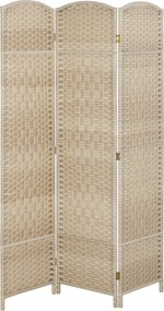 HOMCOM vnitřní paraván ze dřeva 3 panely skládací dělič prostoru pro obývací pokoj, ložnici 135 x 180 cm dub