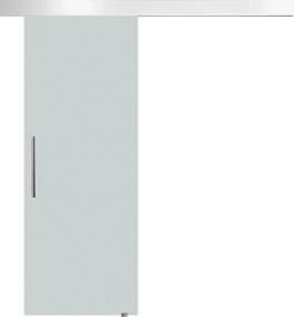 HOMCOM Skleněné posuvné dveře komplet posuvné dveře, pokojové dveře s madlem, jednostranně satinované, 2050x900mm| Aosom