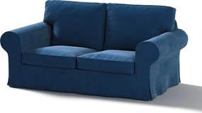 Potah na pohovku IKEA  Ektorp 2-místná, rozkládací, STARÝ MODEL barva tmavě modrá látka lesklé, sametová