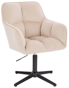 LuxuryForm DESIGN Otočné křeslo AMALFI VELUR na černém kříži - krémové