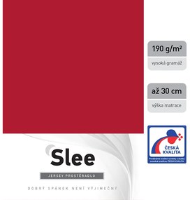 Slee jersey prostěradlo - vínová Rozměr: 90 x 200 cm