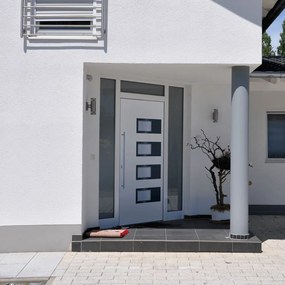 Vchodové dveře bílé 100 x 200 cm hliník a PVC,  3157065