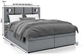 SFAB Kontinentální čalouněná postel PARMA (140x200 cm) Barva látky: INARI 91