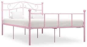 Rám postele růžový kov 160 x 200 cm,  284541