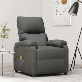 Masážní křeslo tmavě šedé textil 322457