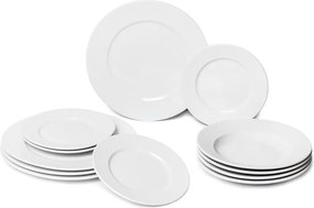 12dílná sada bílých porcelánových talířů Bonami Essentials Imperio