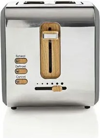 NEDIS KABT510EGY - Topinkovač Šedá / 2 Široké Otvory / Soft-Touch