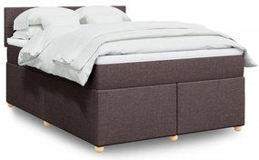 Box spring postel s matrací tmavě hnědá 140x200 cm textil 3286706