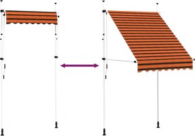 Ručně zatahovací markýza 150 cm oranžovo-hnědá 145835