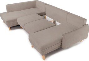 Taupe manšestrová rozkládací/s úložným prostorem rohová pohovka (levý roh/do "U") Tori – Bonami Selection