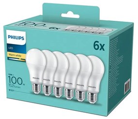 Philips SADA 6x LED Žárovka Philips A60 E27/13W/230V 2700K P4401