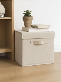 Sinsay - Skládací úložný box s rukojetí a víkem - béžová