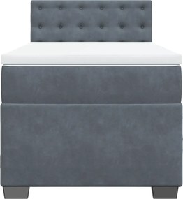 Box spring postel s matrací tmavě šedá Single samet 3288774