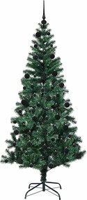 Umělý osvětlený vánoční stromeček Zelená 210 cm PVC a kov 3396776