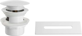 Aqualine - Set vanové výpusti a krytky přepadu, ClickClack, lesklá bílá TF9005W