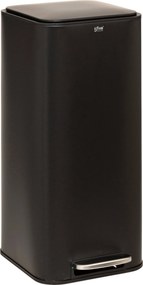 Odpadkový koš s pedálem DELTA, kovový, 30 l, černý