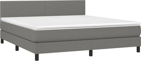 Box spring postel s matrací tmavě šedá 160x200 cm textil 3139906