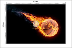 Fototapeta Ohnivý Basketbal Omyvatelný vlies 416x254