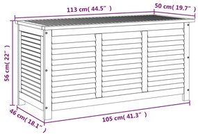 Zahradní úložný box s lamelami 113 x 50 x 56 cm masivní akácie