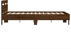 Rám postele s čelem hnědý dub 135 x 190 cm kompozitní dřevo 3207447