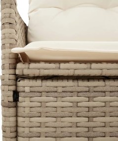 3dílný bistro set s poduškami béžový polyratan 3276799