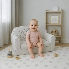 Dětská rozkládací pohovka New Baby Lion Family light grey
