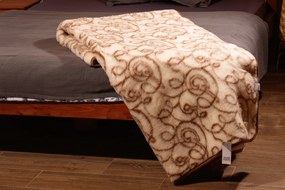 Wooline Vlněná přikrývka oboustranná 135x200 cm, zlatá očka