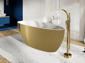 BESCO Volně stojící vana GOYA Glam - zlatá Rozměr vany - 142 × 62 cm VANSAL14GLAM01