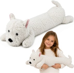 LEAN Toys Plyšový pes plemene West Highland – plyšová hračka, maskot, bílý, 60 cm